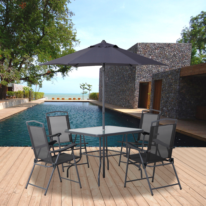 conj. mesa + guarda sol 4 pessoas - Espaço Casa